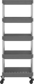 Kuchyňský vozík s 5 patry šedý 42x29x128 cm železo a ABS 336333