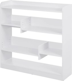 HOMCOM Knihovna s Úložným Prostorem rozměr 90Š x 24H x 91V cm 4 Úrovně 3 Zadní Panely Dřevovláknité Desky Bílá