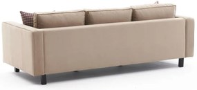 Hanah Home Sametová pohovka KALE krémová 222 cm 825BLC2726