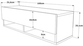 KALUNE DESIGN dřevěný TV stolek FRAM 29x100 cm 956LCS1617