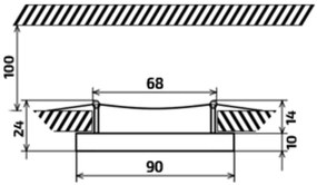 BERGE podhledové bodové svítidlo BRG71001 výklopné - sklo - čtverec - černá