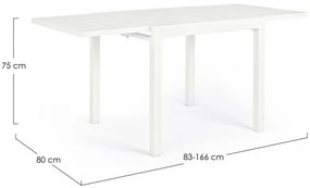 BIZZOTTO Rozkládací zahradní stůl PELAGIUS 83x80 cm bílý
