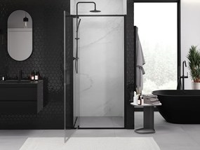 Mexen Exo sprchové dveře otevírací 95 cm, transparentní, černé - 8181-095-000-70-00