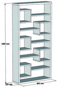 Antracitová knihovna v dekoru ořechového dřeva Muzzo Hamdo