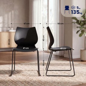 Sada 2 ks židle Houma – černá