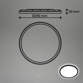 LED svítidlo BRILONER Pulap průměr 29cm IP44 černá 3820415
