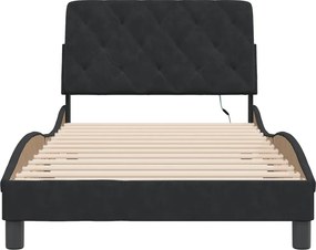Rám postele s LED bez matrace černý 100 x 200 cm samet 3213839