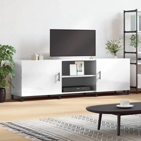 TV skříňka bílá s vysokým leskem 150x30x50 cm kompozitní dřevo - Default Title