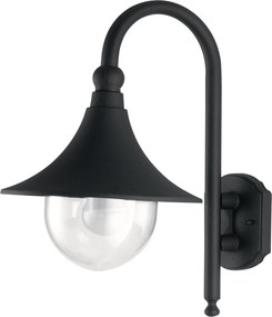 FAN LANT-PAVIA-AP1 Venkovní nástěnné svítidlo PAVIA černá, 1xE27, IP44, 26 x 48 x 34 cm - FANEUROPE