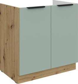 ARIA st | dolní skříňka 80 ZL 2F dřezová | 80 cm | ANTI FINGERPRINT povrch | artisan/aquamarine