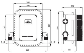 Deante Deante, podomítková termostatická sprchová sestava čtvercová + BOX, chromová, BXYZ0EAT