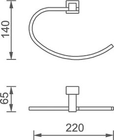 Novaservis - Držák ručníků ovál Titania Anet chrom, 66301,0