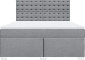 Box spring postel s matrací světle šedá 180 x 200 cm textil 3290581