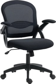Ergonomická kancelářská židle Vinsetto s prodyšným opěradlem a měkkým sedákem, nastavitelná výška, 65,5x61,5x88-97,5 cm, černá | Aosom