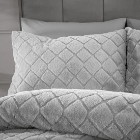 Šedé povlečení na dvoulůžko z mikroplyše 200x200 cm Cosy Diamond – Catherine Lansfield