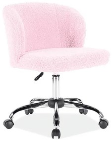 Signal Kancelářská židle Dolly růžová z ovčí vlny