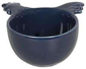 Modrá keramická miska s kohoutkem - 9*9*5 cm