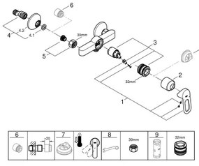 GROHE 23634000 - Sprchová baterie BAULOOP DN 15 lesklý chrom