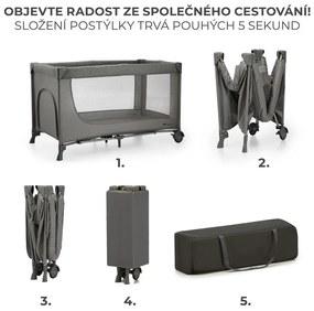 Kinderkraft Postýlka cestovní Joy 2 Dark grey