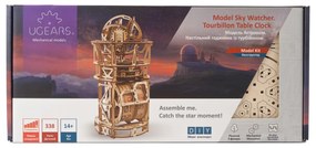 Ugears 3D dřevěné mechanické puzzle Hodinový strojek s tourbillonem