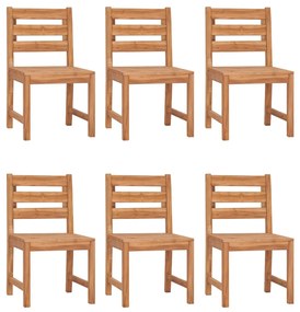 vidaXL Zahradní židle 6 ks masivní teakové dřevo