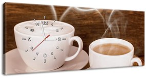 Gario Obraz s hodinami Romantika při kávě Rozměry: 100 x 40 cm