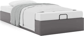 Osmanský rám postele bez matrace šedá 90x200 cm umělá kůže 3310782