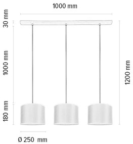 Spot-Light 1037400811551 - Lustr na lanku BENITA 3xE27/40W/230V dub