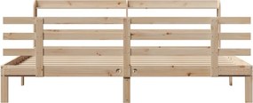 Rám postele s čelem 200 x 200 cm masivní borové dřevo 3306861