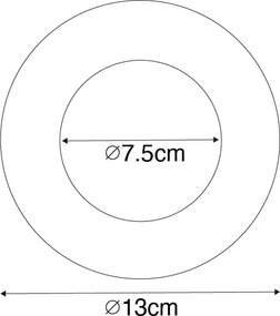 Sada 6 černých distančních podložek pro zapuštěná bodová svítidla 7,5–13 cm – Spacer
