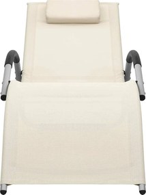 Zahradní lehátko textilen krémovo-šedé 310514