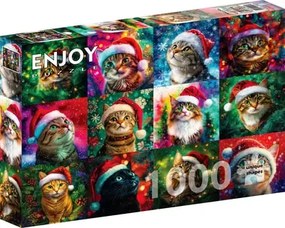 ENJOY Puzzle Vánoční kočky / 1000 dílků / od 14 let