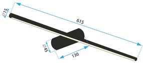 Toolight Toolight, LED nástěnné svítidlo 60cm 9W 4000K APP1342-W, černá, OSW-02432