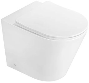 Mexen Rico stojící WC mísa Rimless se zpomalovacím tenkým sedátkem, duroplast, bílý lesk - 32724000
