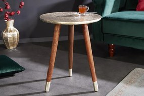 Designový odkládací stolek Hadelinde 50 cm antik stříbrný