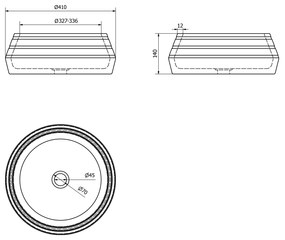 Sapho, PRIORI keramické umyvadlo, průměr 41cm, 15cm, černá/kámen, PI021