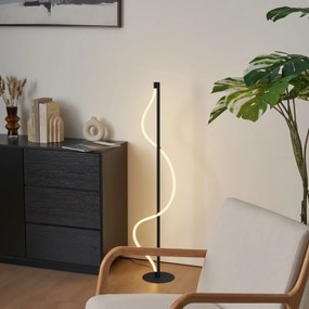 Moderní stojací lampa černá vč. LED 3-stupňové stmívání - Twirl