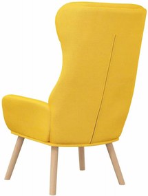 Relaxační křeslo hořčicově žluté textil 341297
