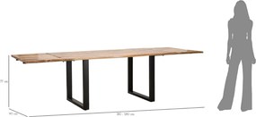 Rozkládací jídelní stůl Ingenue 180-280 cm hnědý / černý