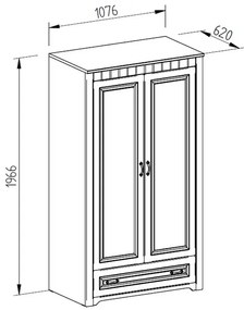 Šatní skříň 2-dveřová Atik, bílá