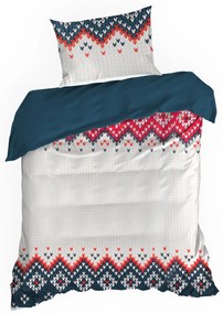 VÁNOČNÍ RENFORCÉ POVLEČENÍ NORDIC 200X220 CM, 2KS 70X80 CM VZOROVANÉ