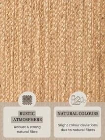 Koberec Hanse Home Jute Braided Rangpur naturální / zlatý ovál