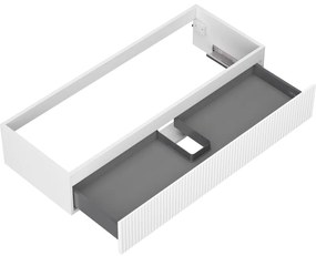 Mexen Rivel, koupelnová skříňka 120 cm, 1 zásuvka, drážkovaná, bílá matná, 91A20-12023-1-BF01