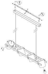 Eglo 43425 - Lustr na lanku HORNWOOD 1 4xE27/28W/230V