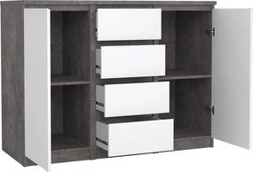 FALCO Komoda Simplicity 236 beton/bílý lesk