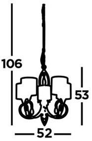 Searchlight 1605-5AB - Lustr na řetězu ALBERTO 5xE14/60W/230V
