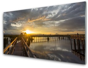 akrylový obraz Most Moře Architektura 120x60 cm
