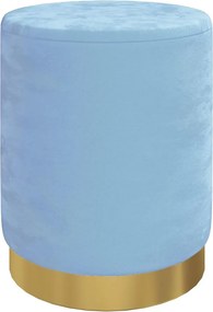 Kulatá stolička s úložným prostorem světle modrá samet 31 x 37 cm 340291