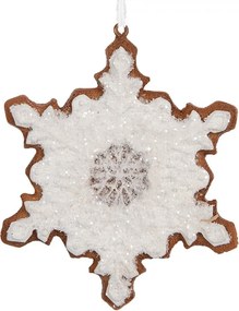 Závěsná dekorace perníková vločka Frosted Ginger - 9*1*10 cm