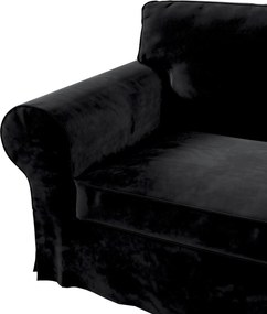 Potah na pohovku IKEA Ektorp 2-místná s lenoškou barva černá látka lesklé, sametová